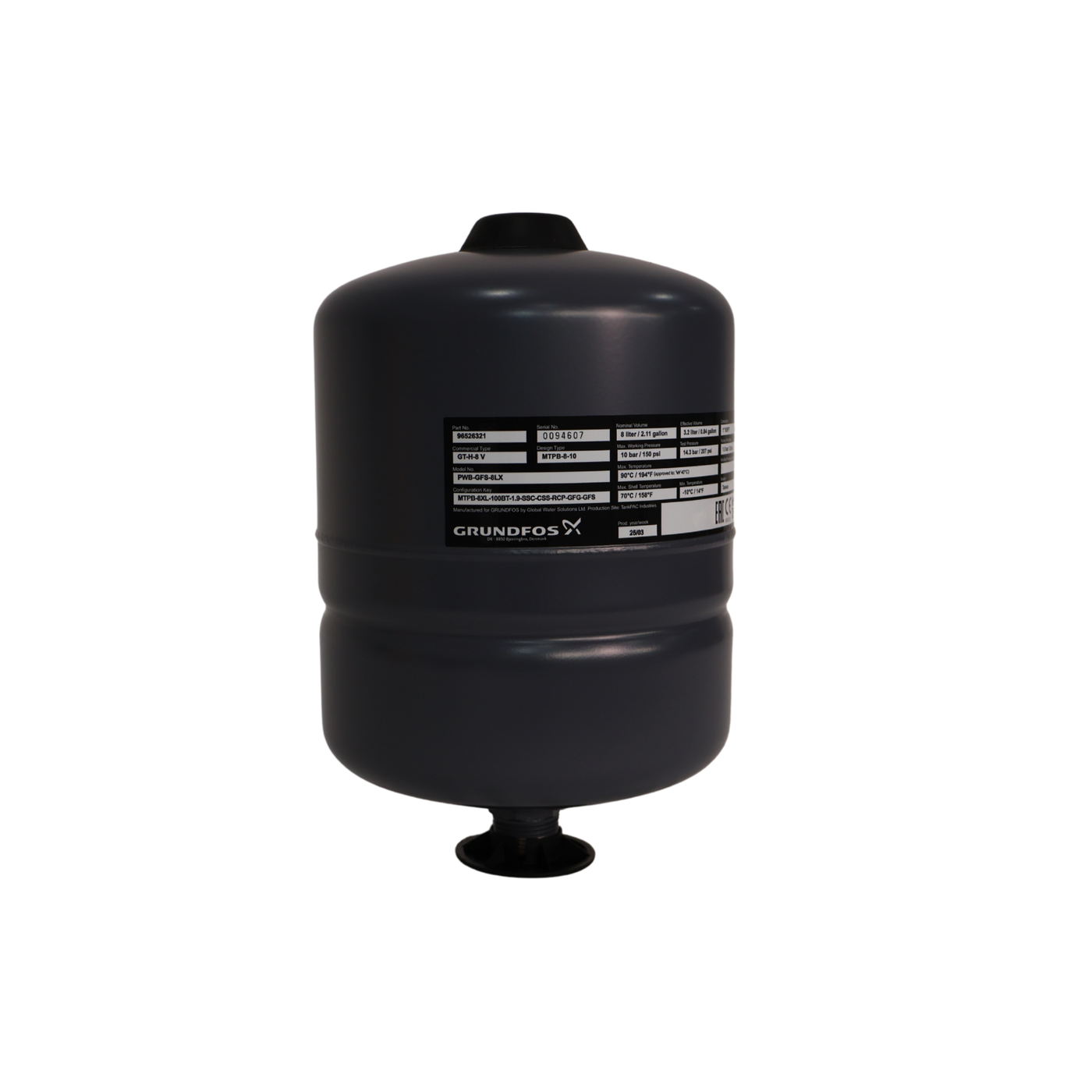 Grundfos Pressure Tank - GT-H-8 PN10 G1 V | SHOP NOW | AUSTRALIA WIDE ...